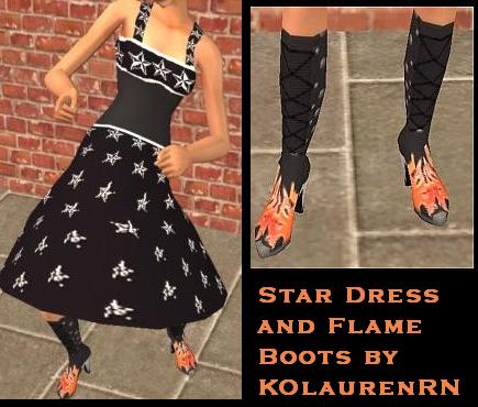 Mod The Sims - Star Dress with Flame Boots