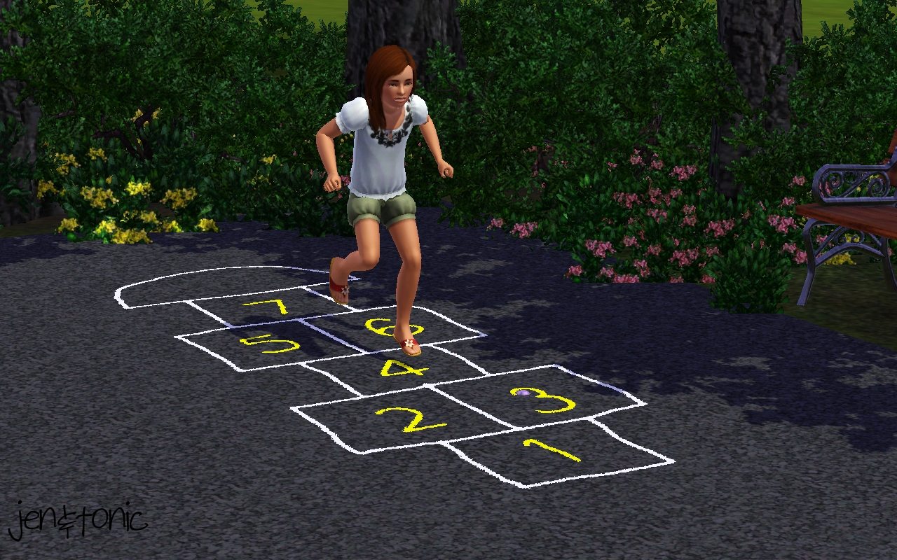 Mod The Sims - Chalk Hopscotch Court +DEFAULT