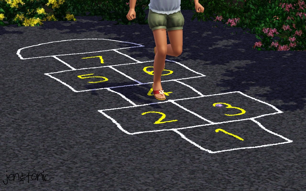 Mod The Sims - Chalk Hopscotch Court +DEFAULT