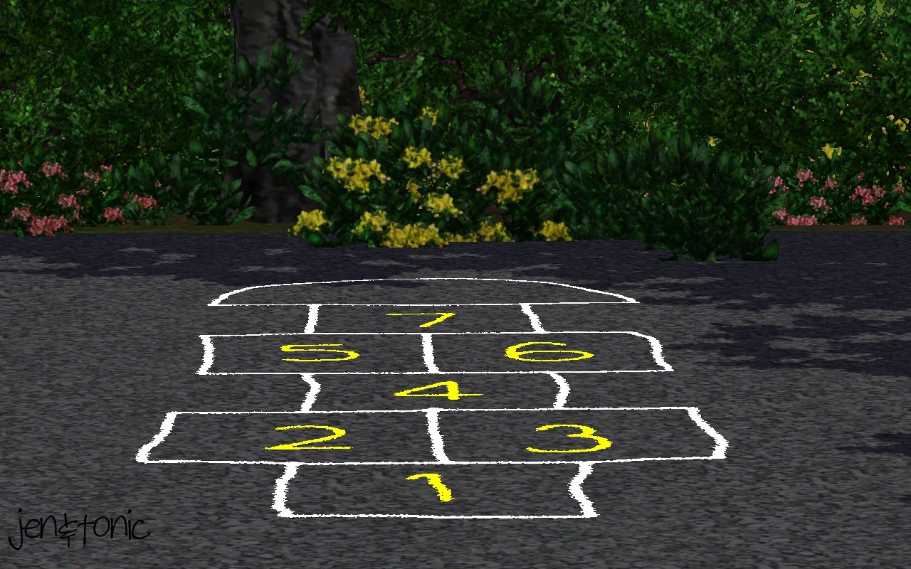 Mod The Sims - Chalk Hopscotch Court +DEFAULT