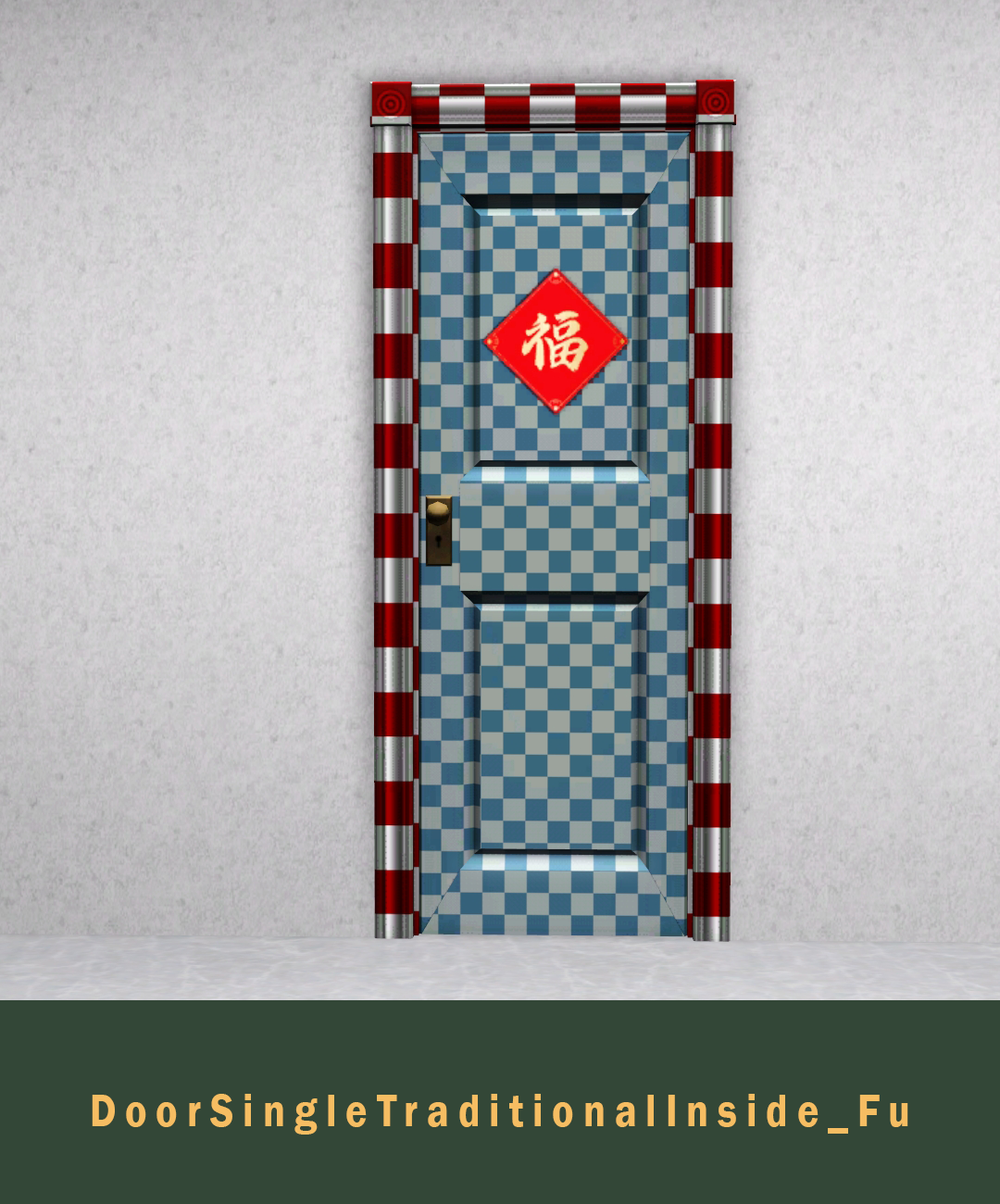 Mod The Sims - 3 Styles of "Fu" Wall Sticker on Doors