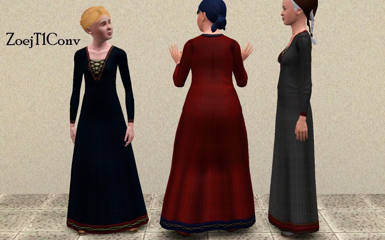 Mod The Sims - Simdom Garment Shoppe (More Medieval Dresses) - Ye Olde ...