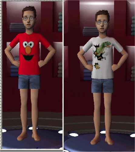 Mod The Sims - Boys Tshirts and Jean shorts