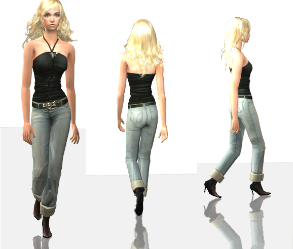 Mod The Sims - Jeanette Flip-Jeans Boots