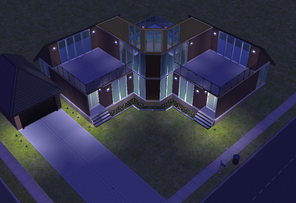 Mod The Sims - New Modern Home featuring Glass Roof and walkway