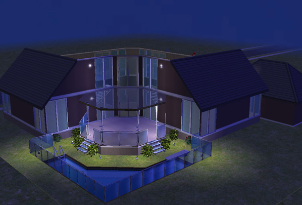 Mod The Sims - New Modern Home featuring Glass Roof and walkway