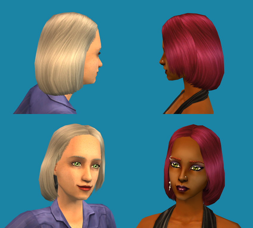 Mod The Sims - 2 Basegame Hair - Texture Replacements