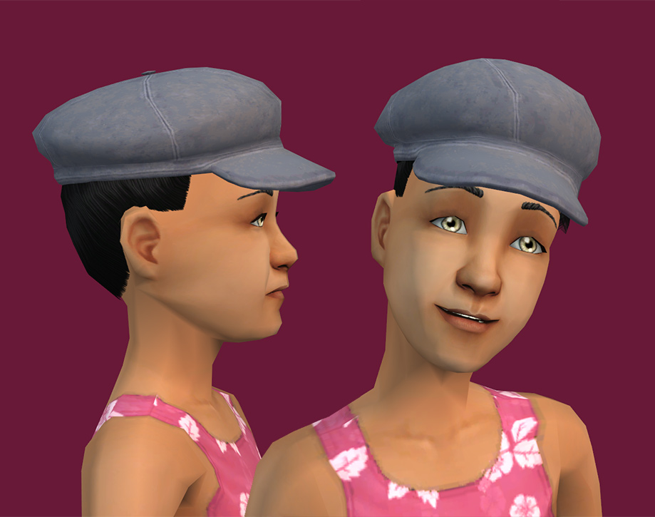 Mod The Sims - Cap Short Hair (default + custom)