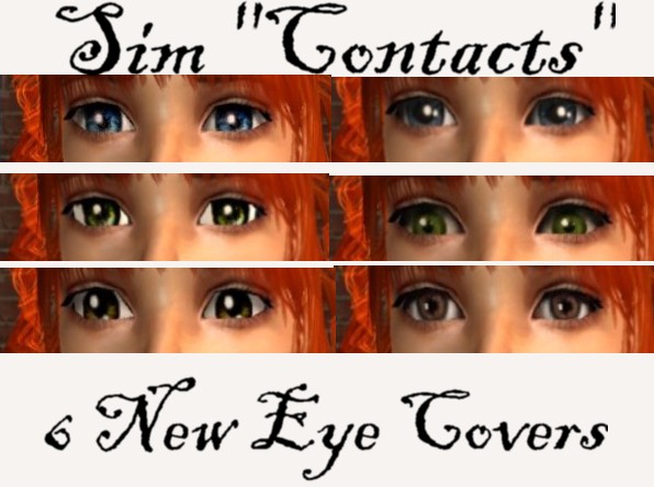 Mod The Sims - Sim "Contacts" 4 New Eye Covers