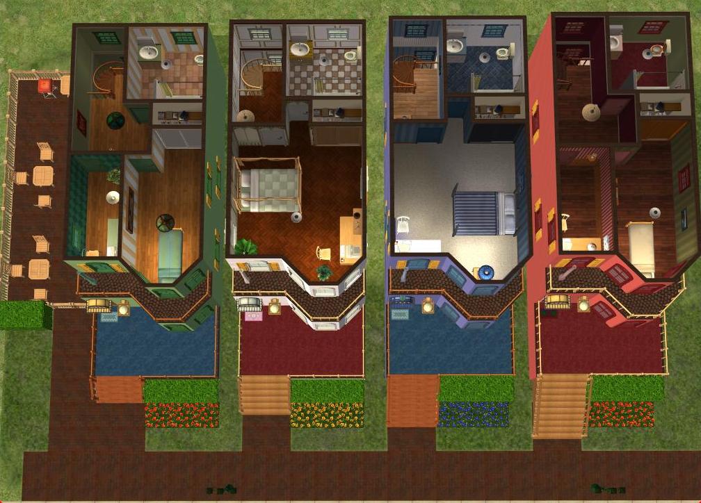 Mod The Sims - Bella's Belles Townhomes with Real Basements (Updated June 6, 2010)
