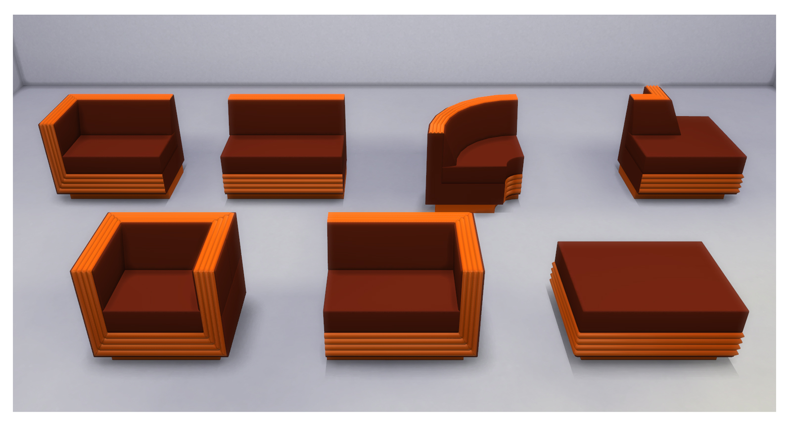 Mod The Sims - TS3 > TS4 Functional Sectional ChocoSofa *Plus Table*