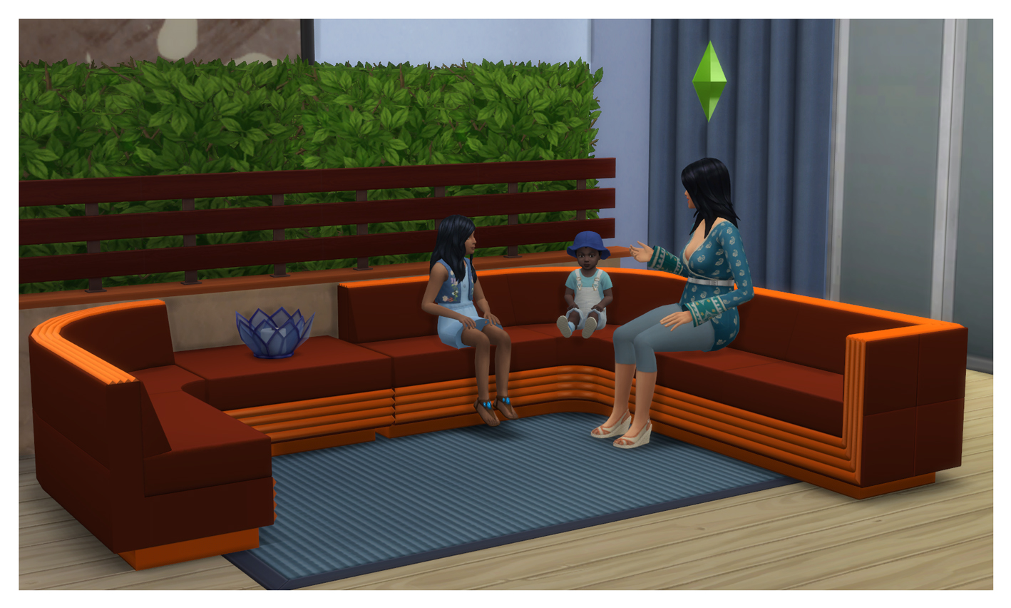 Mod The Sims - TS3 > TS4 Functional Sectional ChocoSofa *Plus Table*