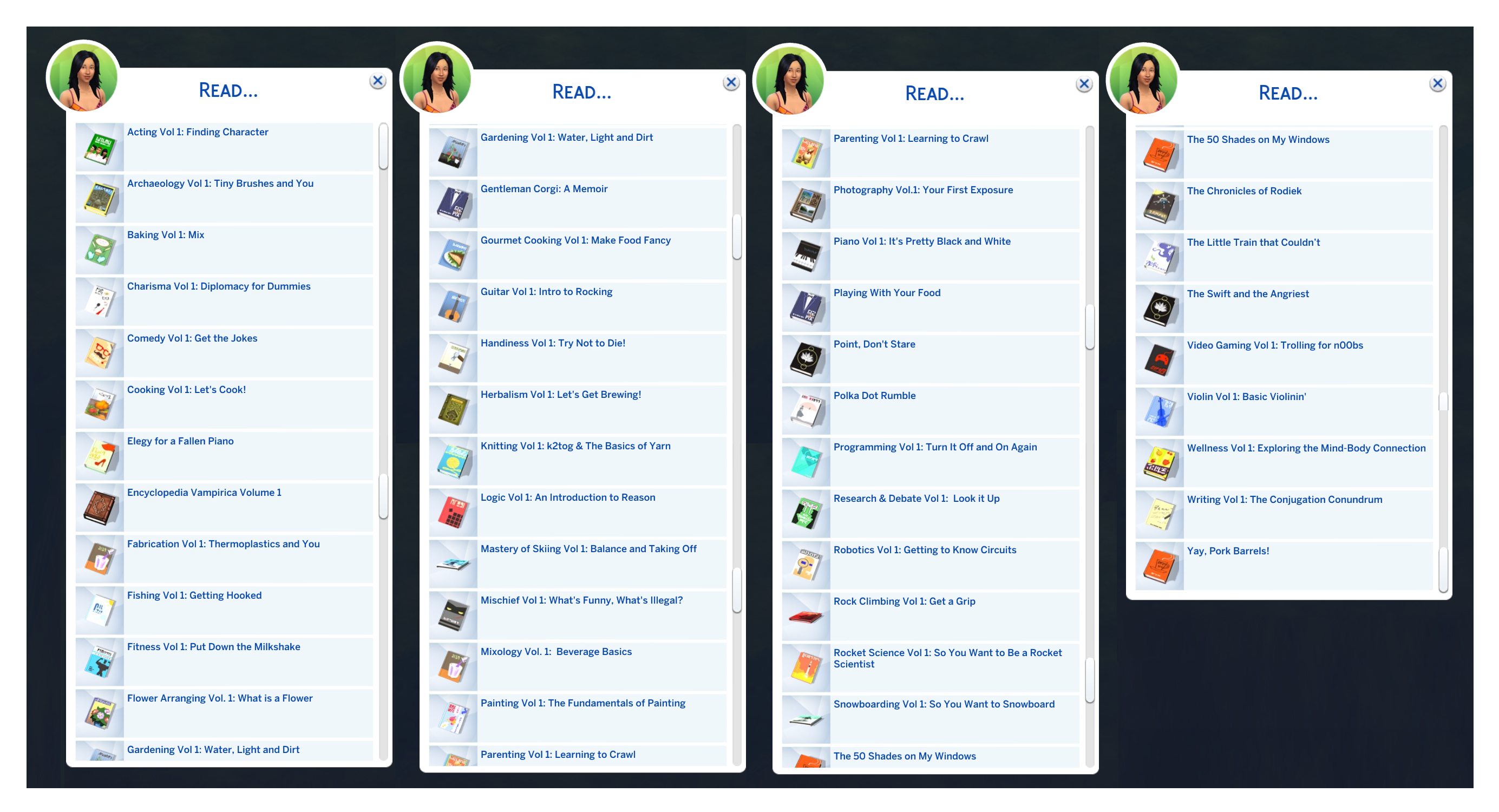 Mod The Sims - Functional Library Skill Encyclopedias