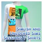 Mod The Sims - Simlish and Unlocked Sims Sessions T-shirts