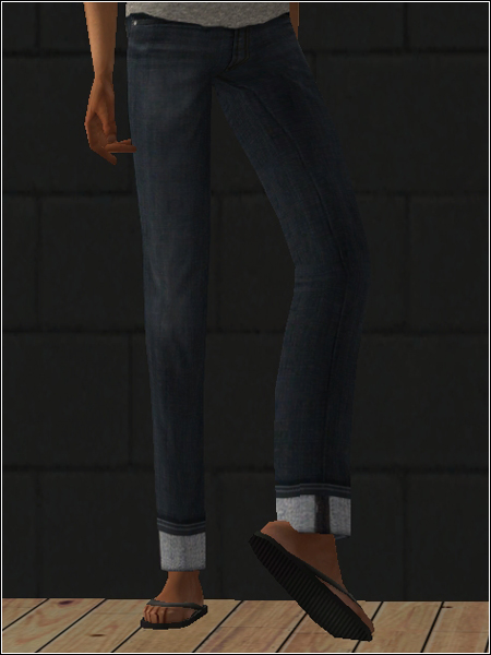 Mod The Sims - Cuffed Jeans (Tucked and Untucked Versions)
