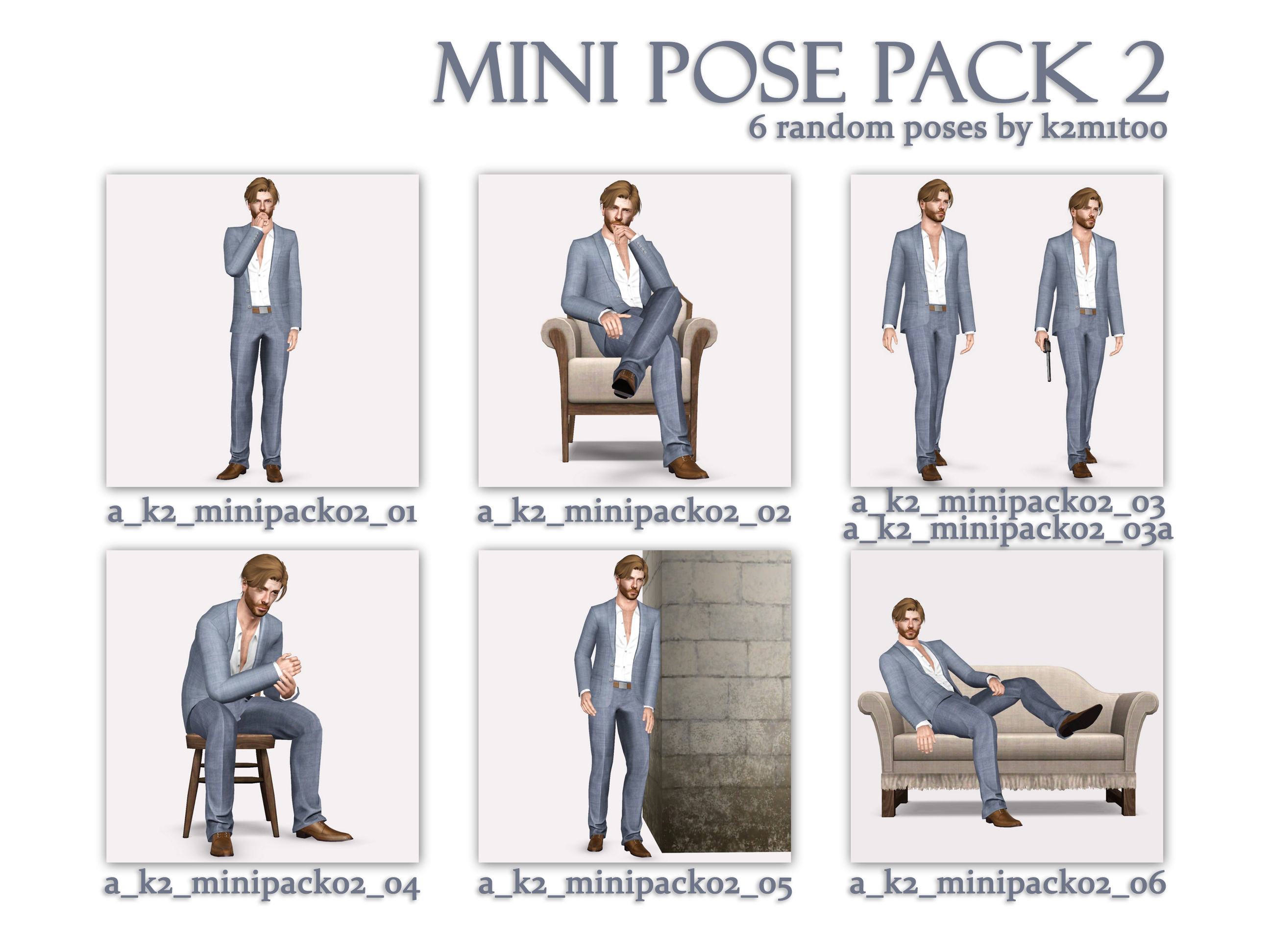 Mod The Sims - Mini Pose Pack 02 - Toby Stephens