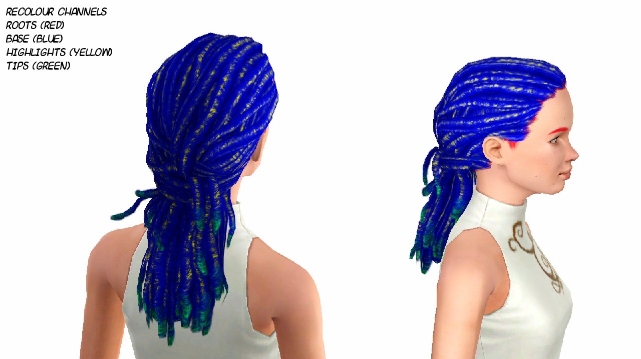 Mod The Sims - University Life Dreads for Females (Teen-Elder)