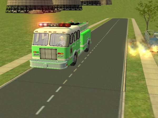 Mod The Sims - Lime Green Fire Truck