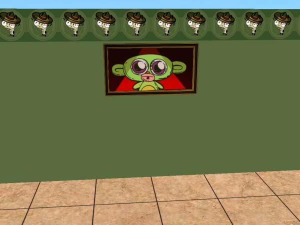 Mod The Sims - Monkey Picture in Zim's Living room