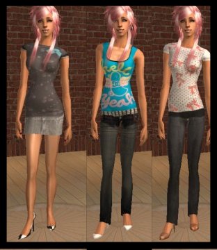 Mod The Sims - Bright Brilliance - 3 Casual outfits for female adults