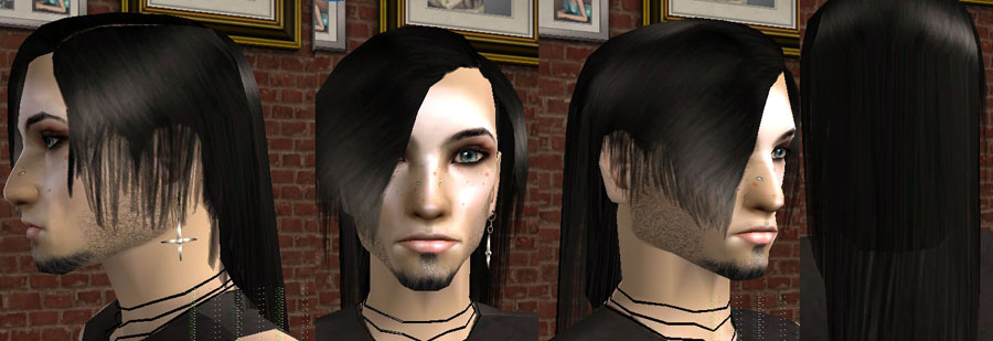 Mod The Sims - Trendy, growing "mullet" in Natural colours YA to Elder,