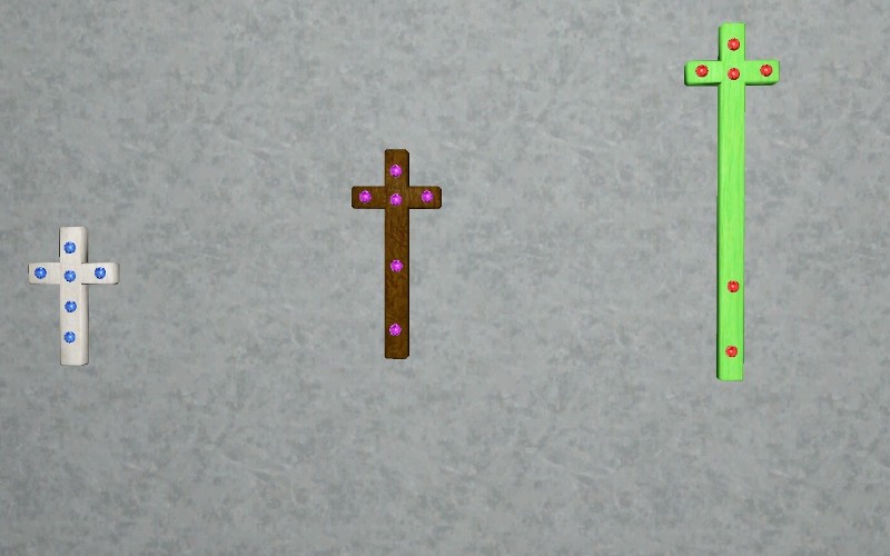 Mod The Sims - Painted Golden Wooden Jeweled Wall Crosses