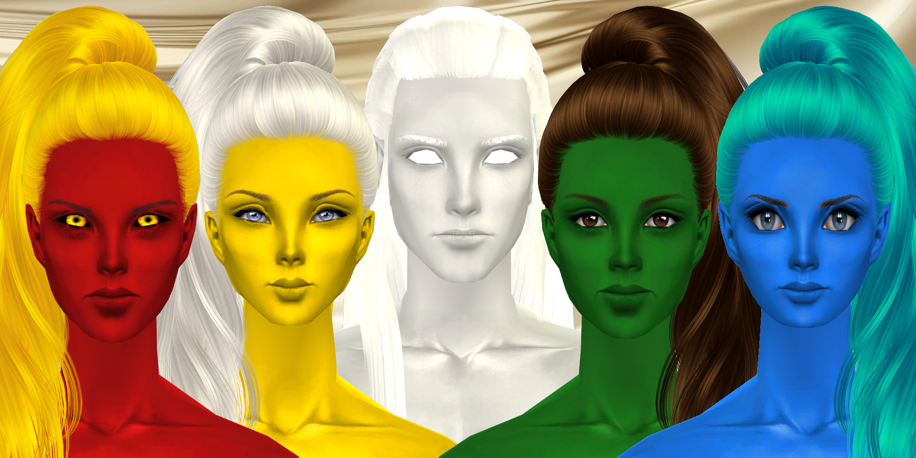 Mod The Sims - Ephemera More Colorful (SimpleSkin Recolors) - Custom ...