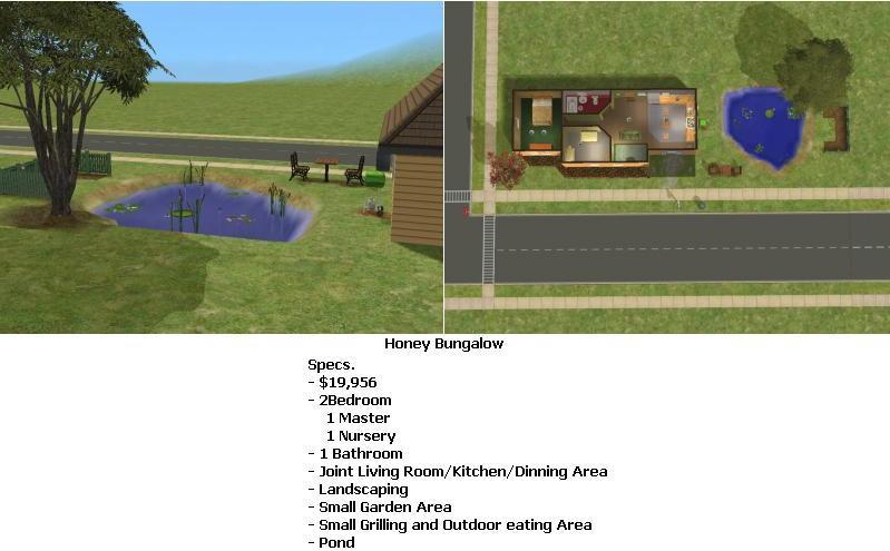 Mod The Sims - Small Starter Home: Honey Bungalow (NO CC, HACK FREE)
