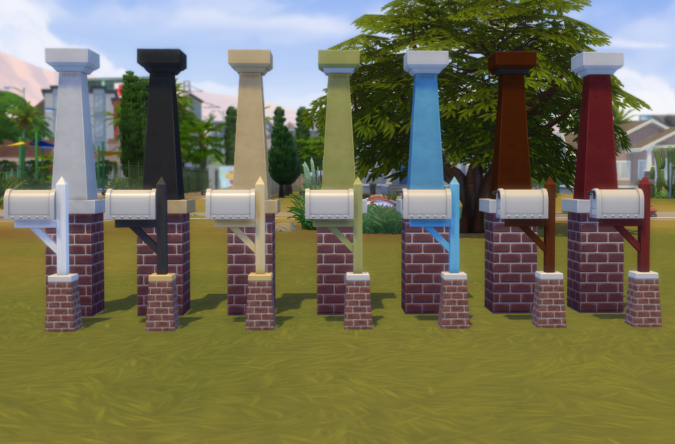 Mod The Sims - Get Famous Mailbox - Seasons Mailbox Recolours