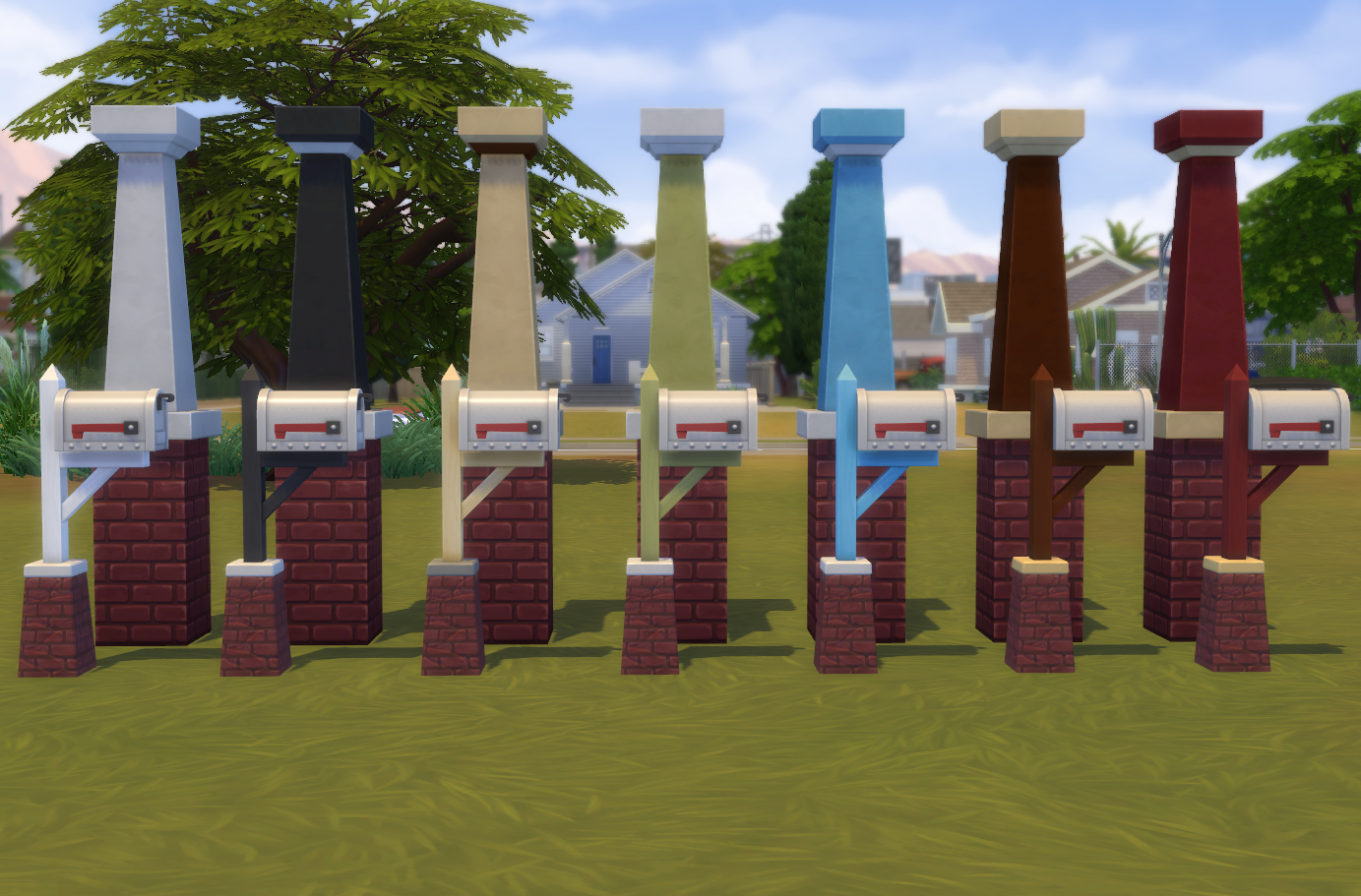 Mod The Sims - Get Famous Mailbox - Seasons Mailbox Recolours