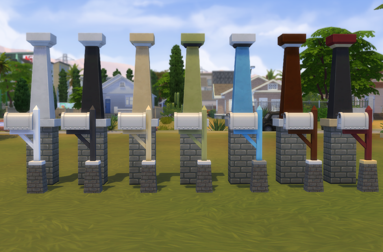 Mod The Sims - Get Famous Mailbox - Seasons Mailbox Recolours