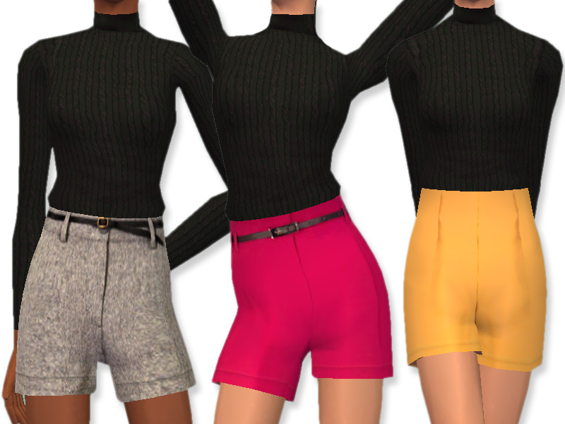 Mod The Sims - Chic Shorts: High Waisted Shorts For AF Sims!