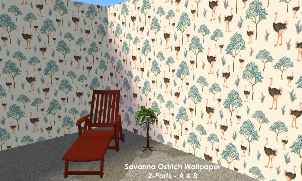 Mod The Sims - Ostrich Wallpapers ~ in 4 Variations