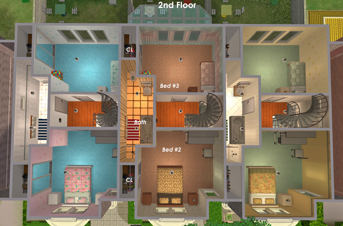 Mod The Sims - Dutch RowHouse Apartments - Gray Version: CC Free, 3B/2 ...