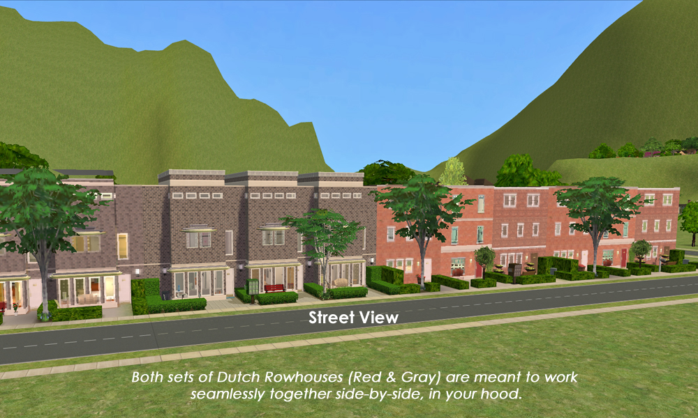 Mod The Sims - Dutch RowHouse Apartments - Gray Version: CC Free, 3B/2 ...