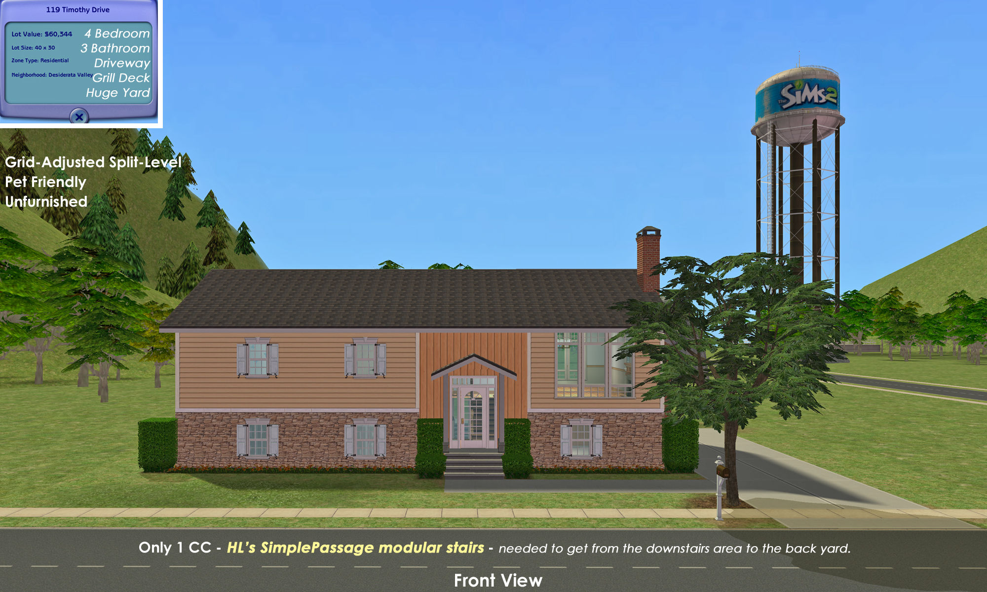Mod The Sims - 119 Timothy Drive ~ Grid-Adjusted Split-Level