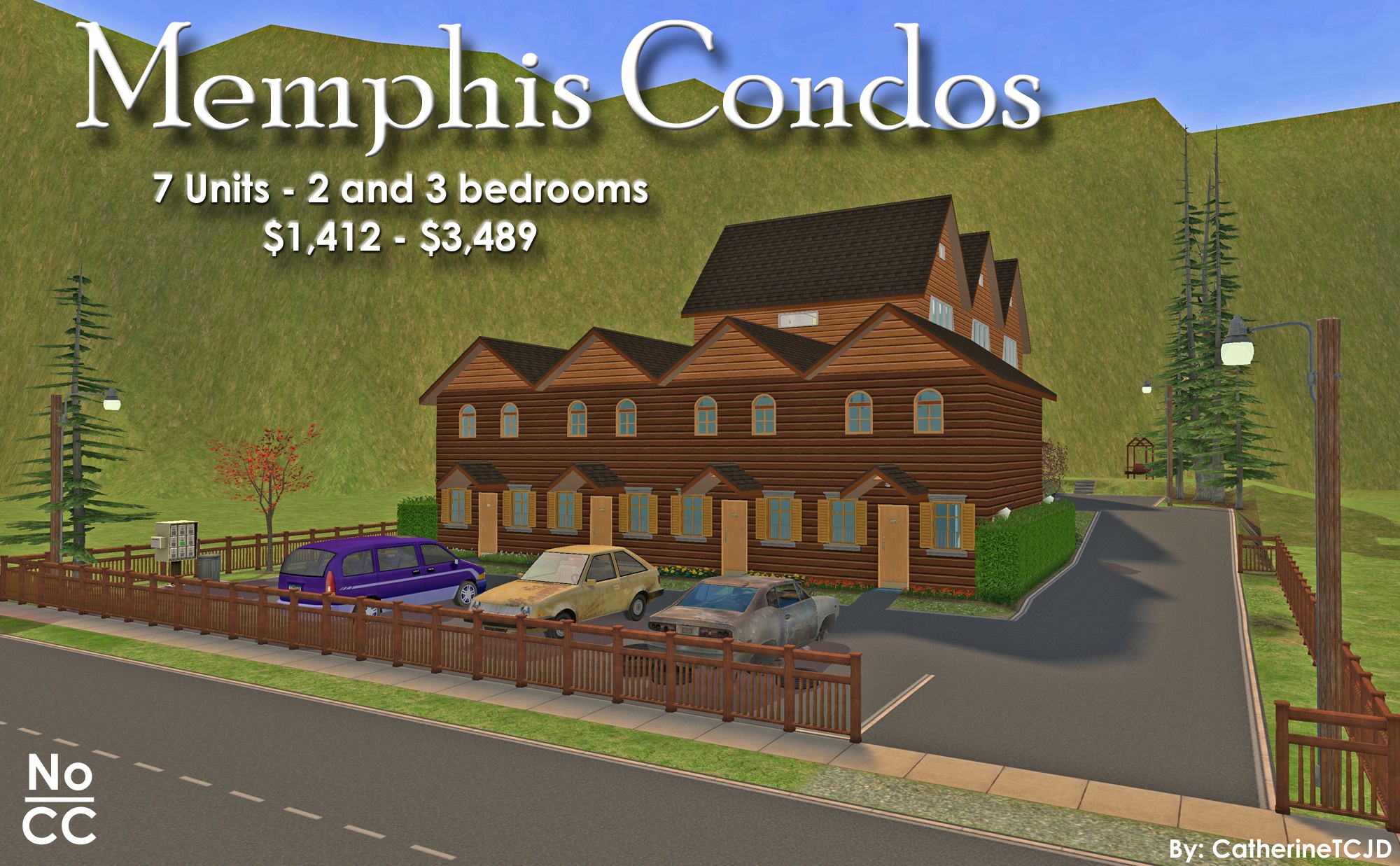 Mod The Sims - Memphis Condos: 7 Apt Units - with back doors, garages ...