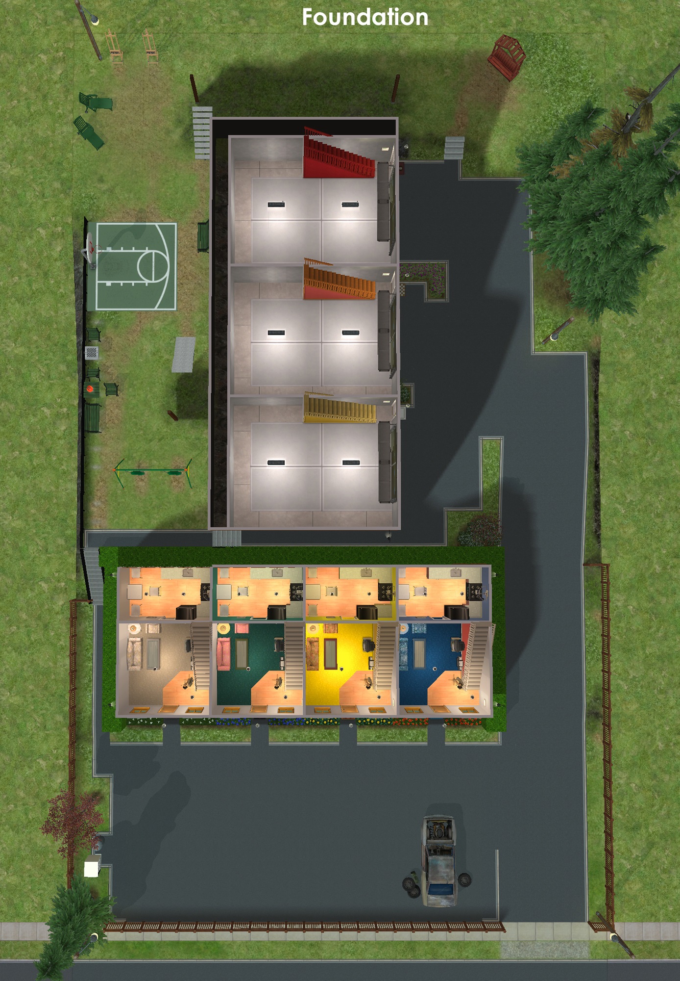 Mod The Sims - Memphis Condos: 7 Apt Units - with back doors, garages ...