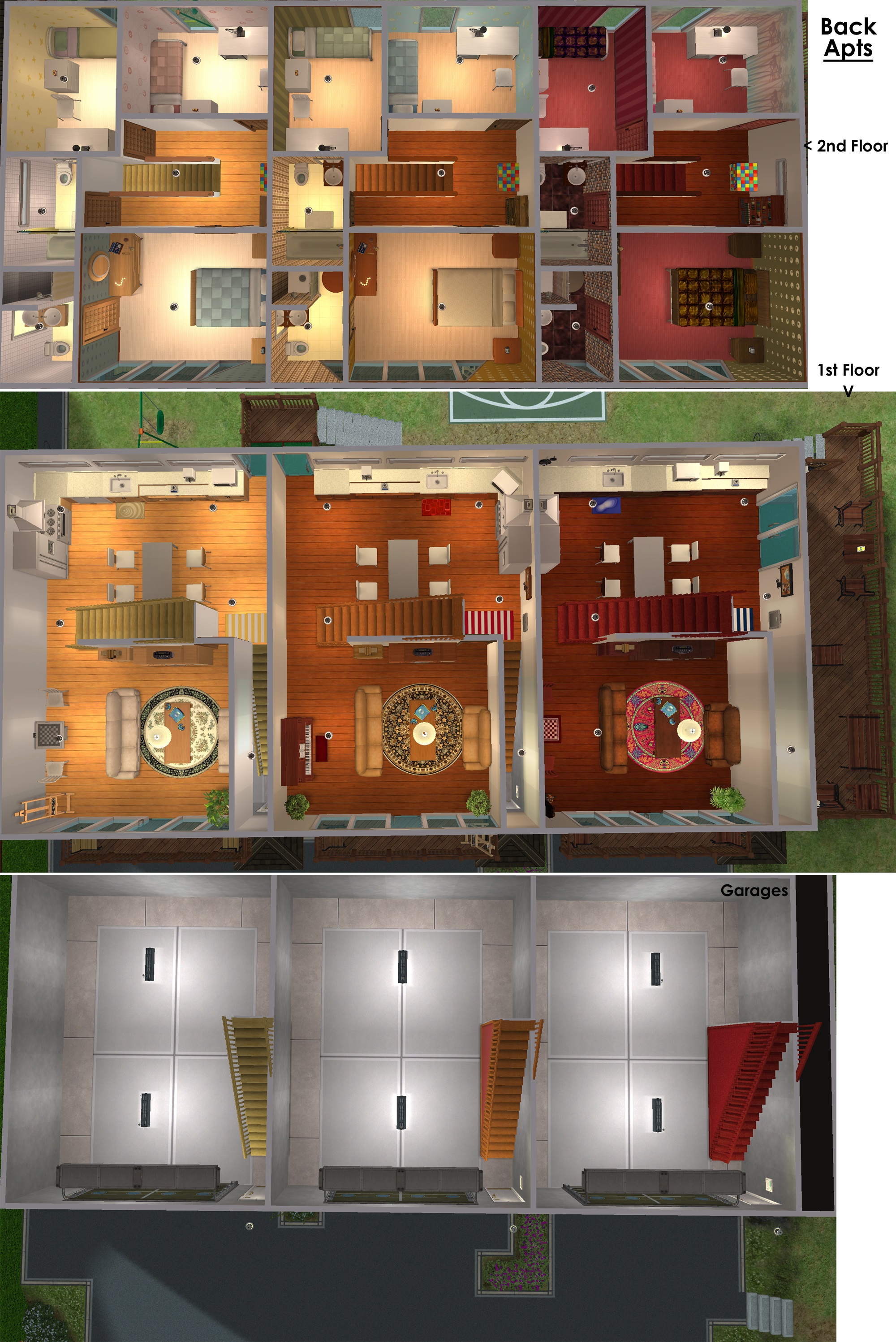 Mod The Sims - Memphis Condos: 7 Apt Units - with back doors, garages ...