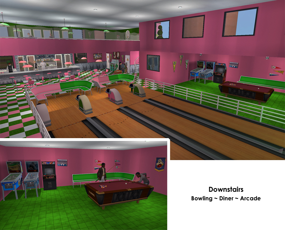 Mod The Sims - Speedy's Fast Lanes Bowling and Eats, Downtown - Maxis ...