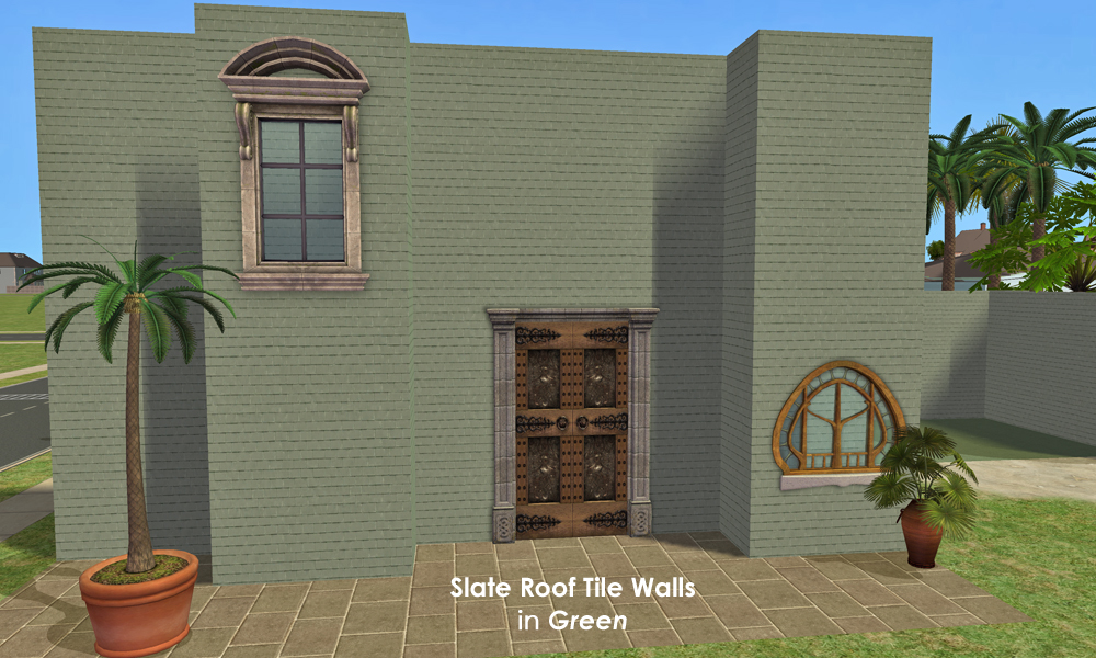 Mod The Sims - Slate Rooftile Walls ~ in ten color options