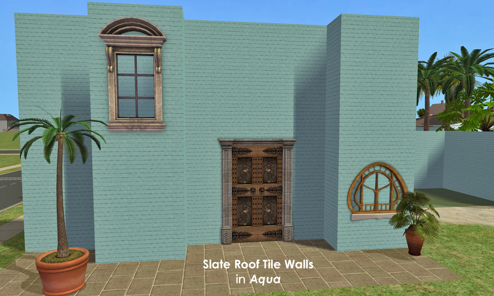 Mod The Sims - Slate Rooftile Walls ~ in ten color options
