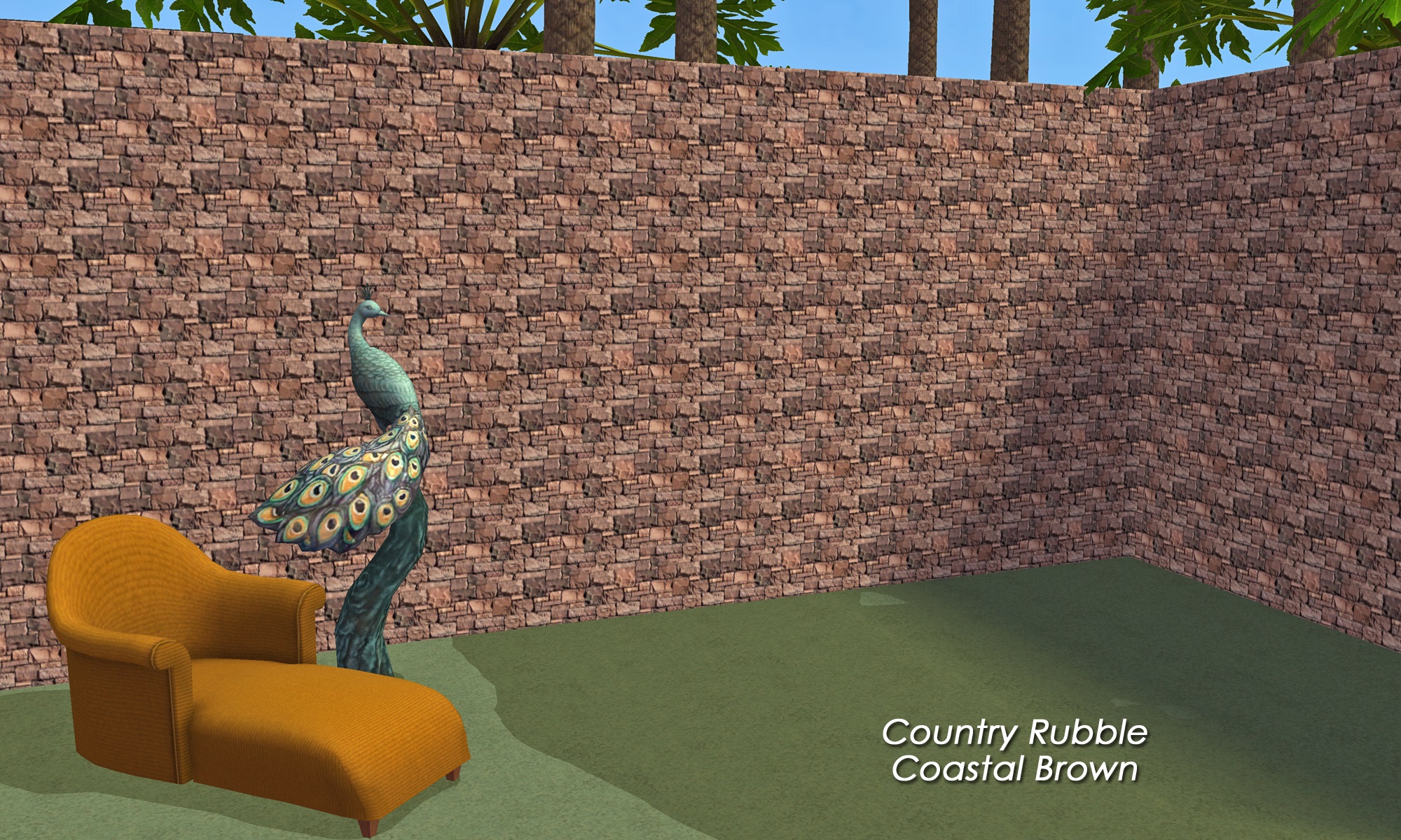 Mod The Sims - Rubble Stone Walls - Set 2: Five Perfectly Tiled Stone Walls