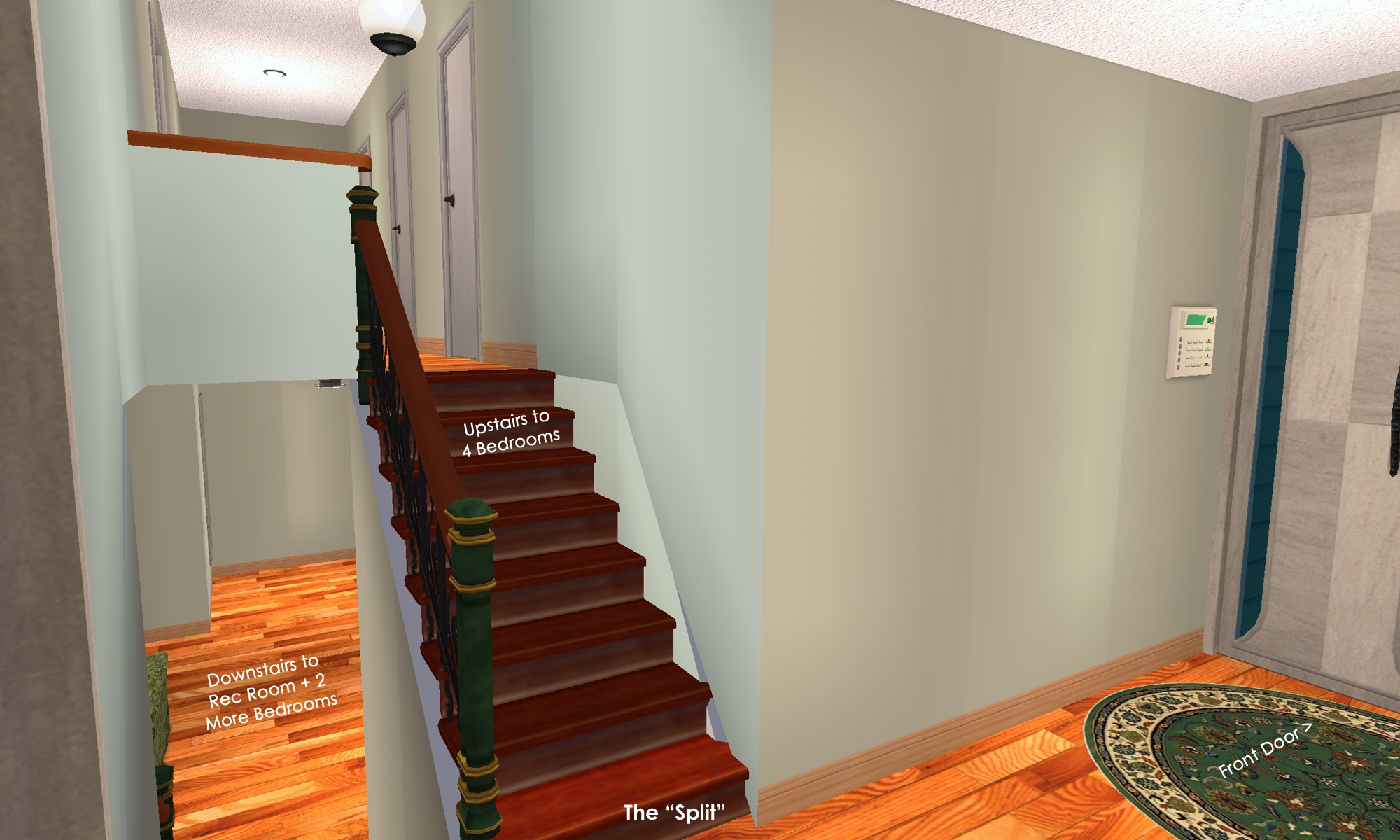 Mod The Sims - Patti: MidCentury Split-Level Design V34327 ~ 6B/3B ...