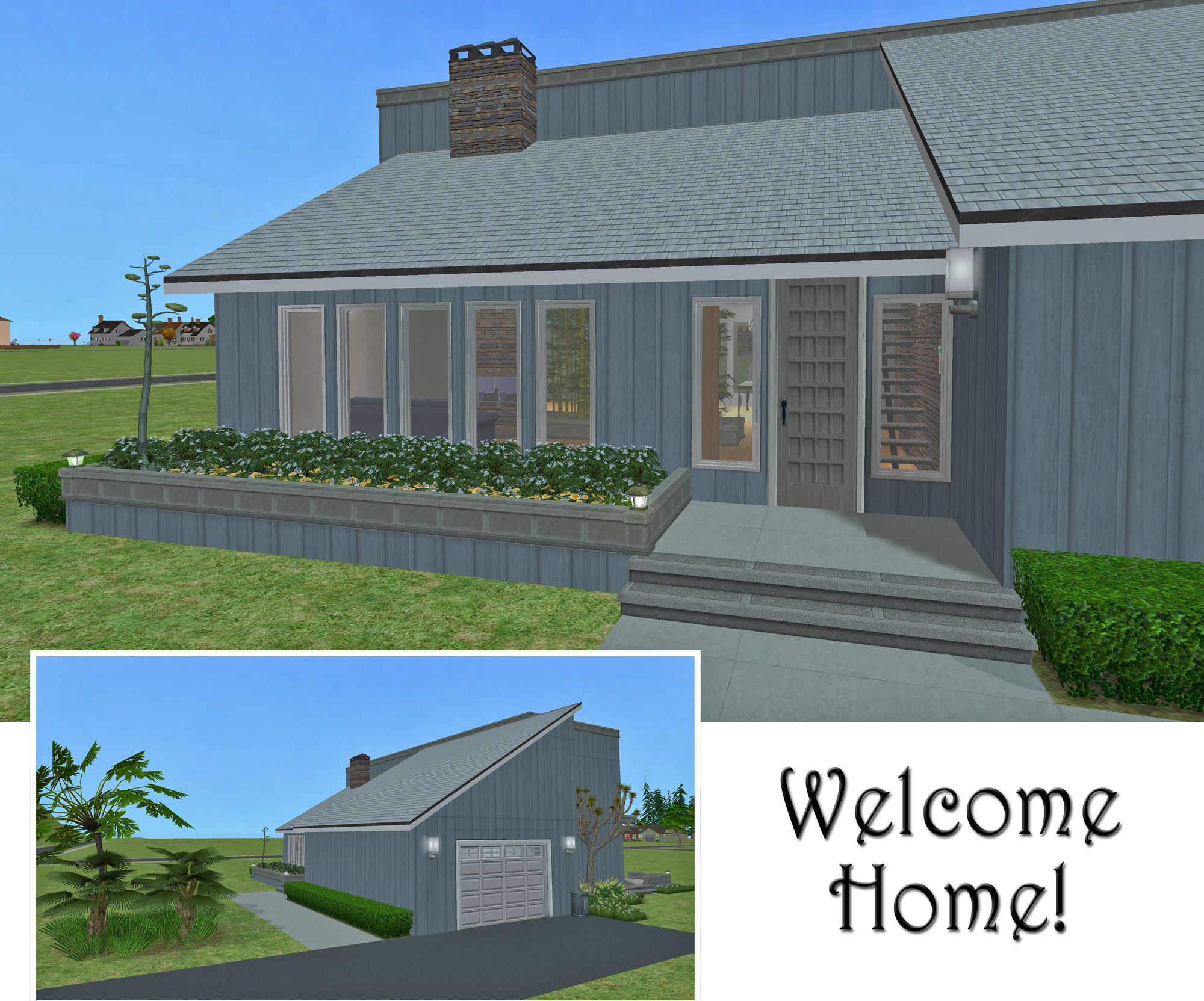 Mod The Sims - Daphne: MidCentury Modern Design V32377 ~ 4B/3B/Garage ...