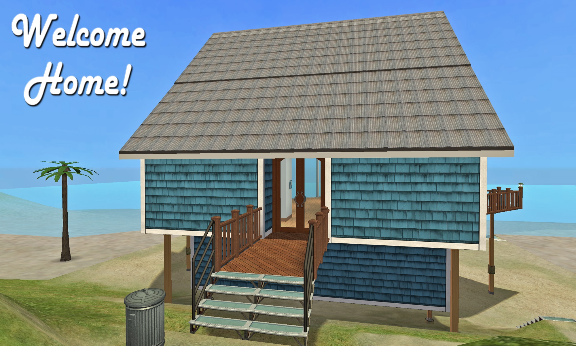 Mod The Sims - Barbara Ann: MidCentury Modern Beach House Design V44129 ...