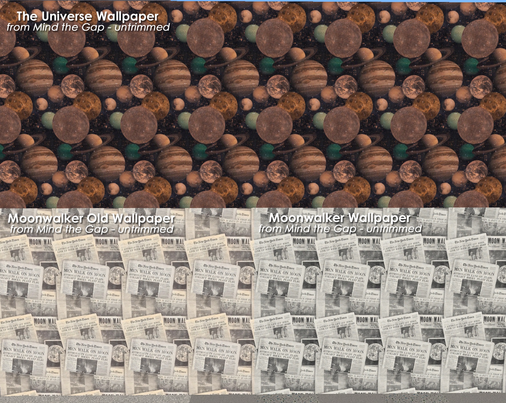 Mod The Sims - Moon Wallpapers ~ three space themed walls