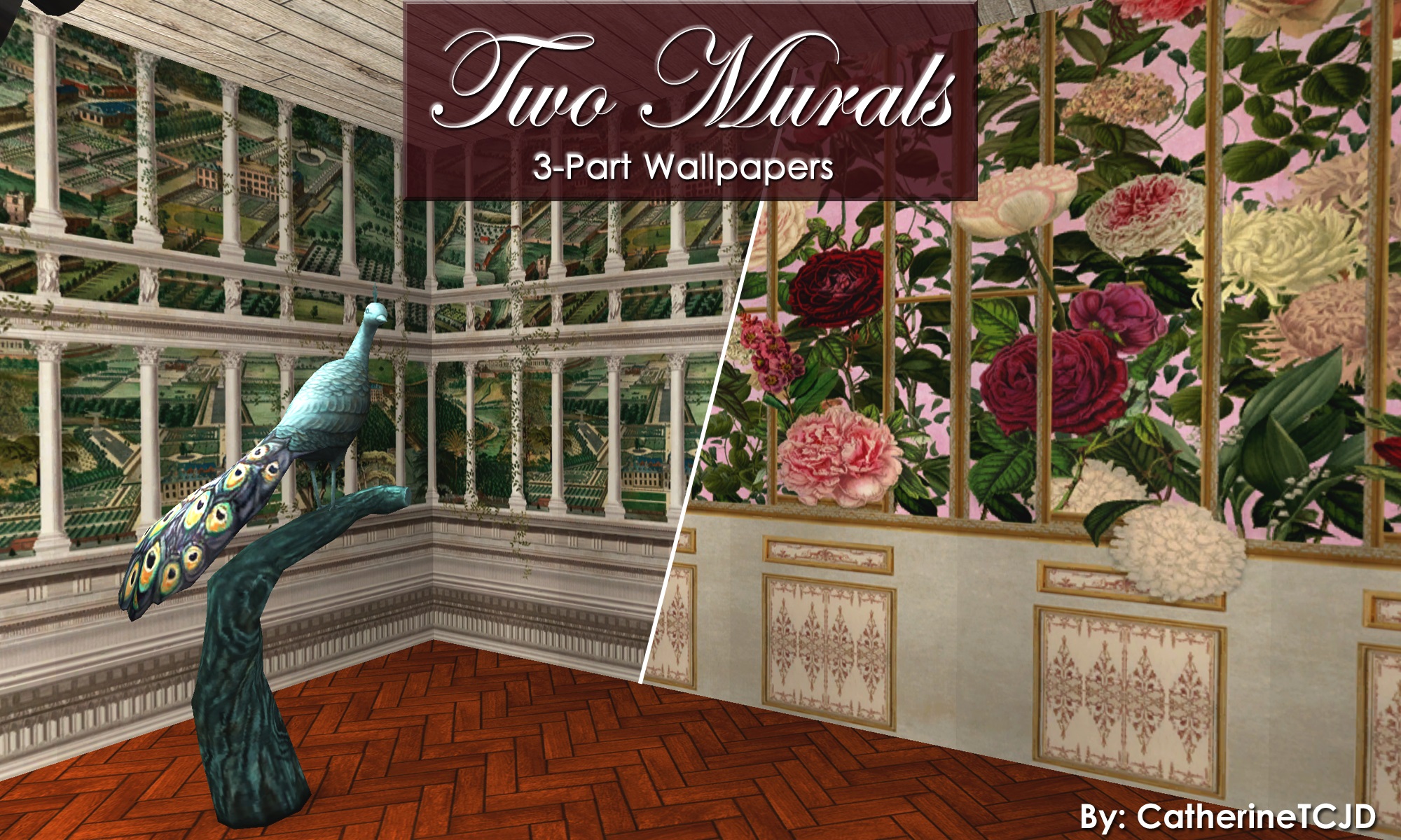 Mod The Sims - Two Murals ~ 3-part Wallpaper Scenes: Fairyland and ...
