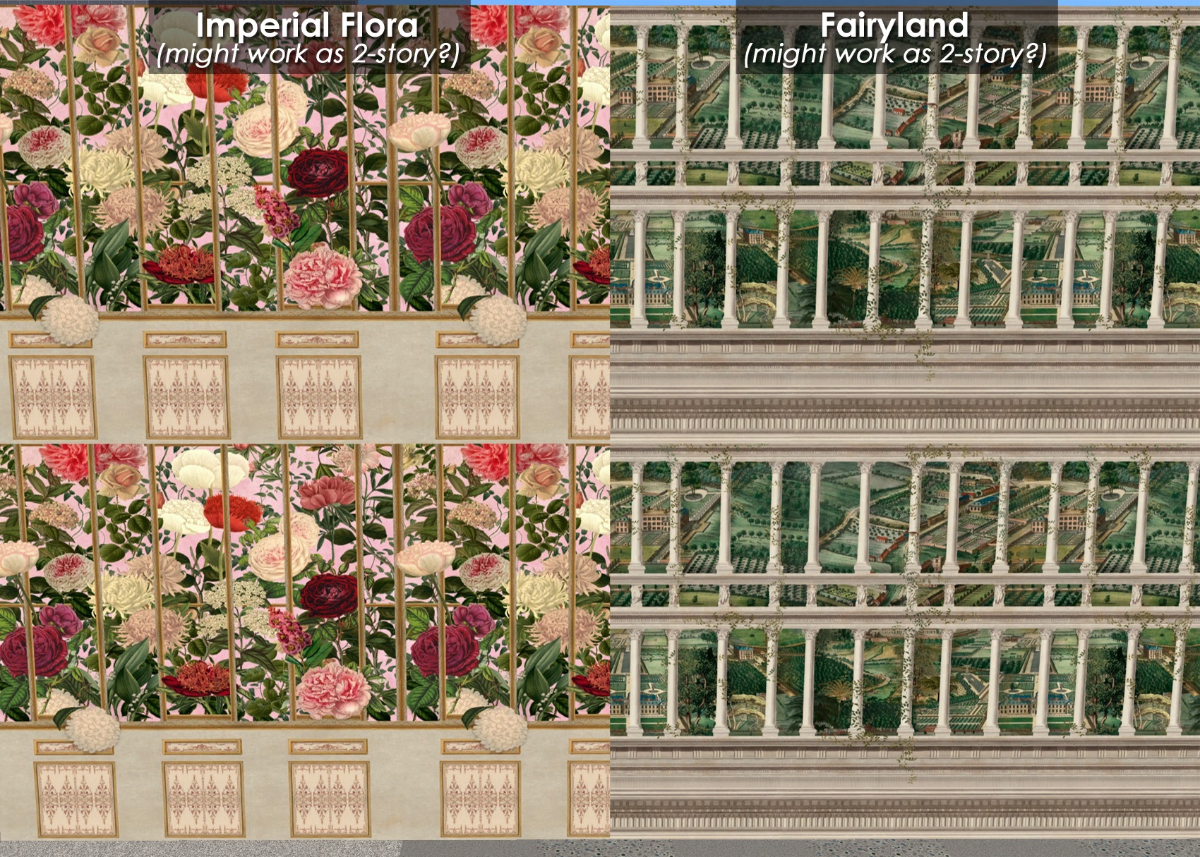Mod The Sims - Two Murals ~ 3-part Wallpaper Scenes: Fairyland and ...