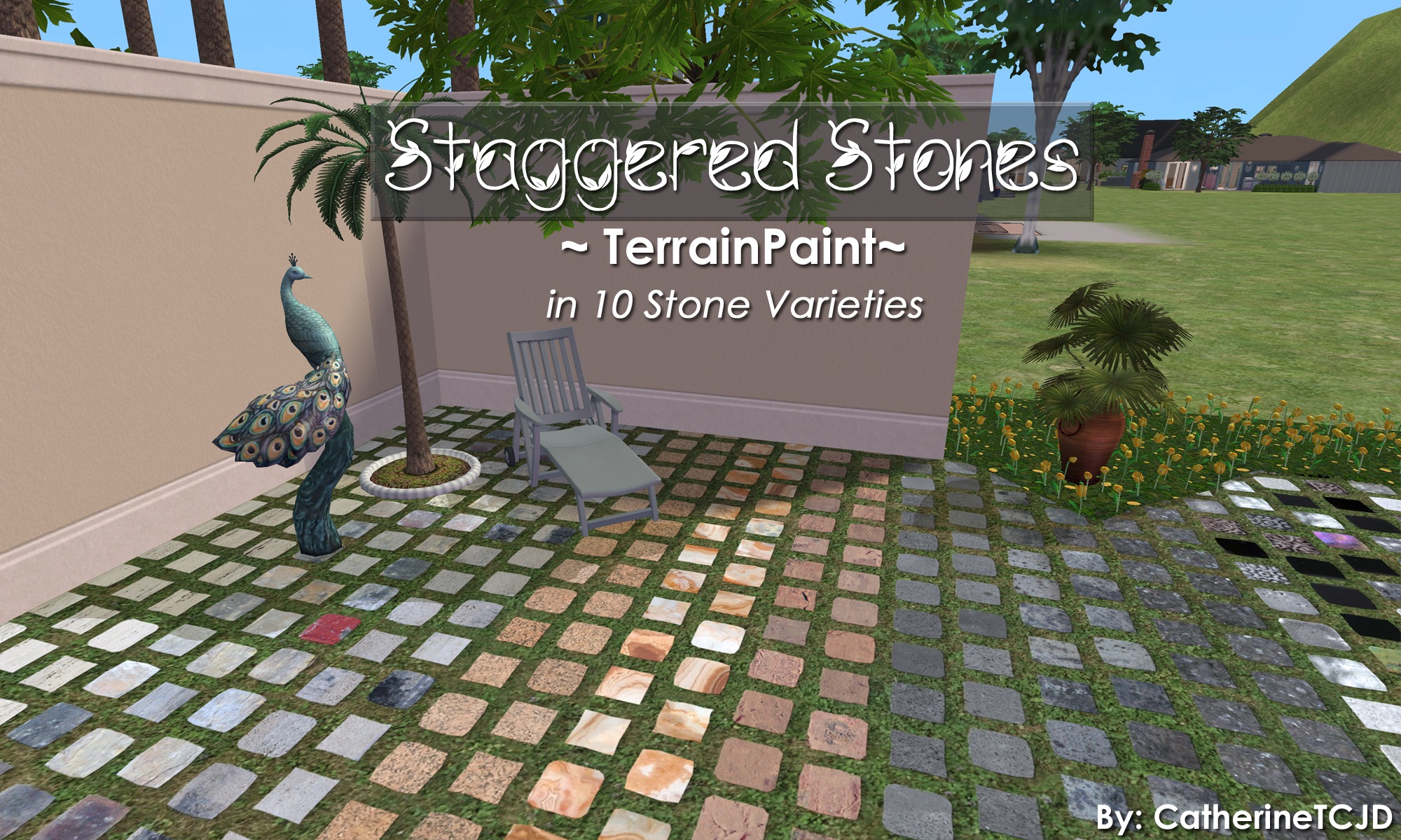 Mod The Sims - Staggered Stones ~ TerrainPaint in 10 Stone Varieties